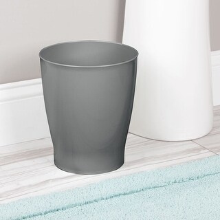 mDesign Slim Plastic Small Round Trash Can Wastebasket Garbage Bin ...