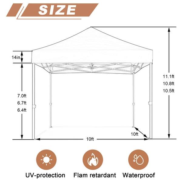 Aeocia 10'x10' Ez Pop Up Canopy Tent Commercial Instant Canopies ...