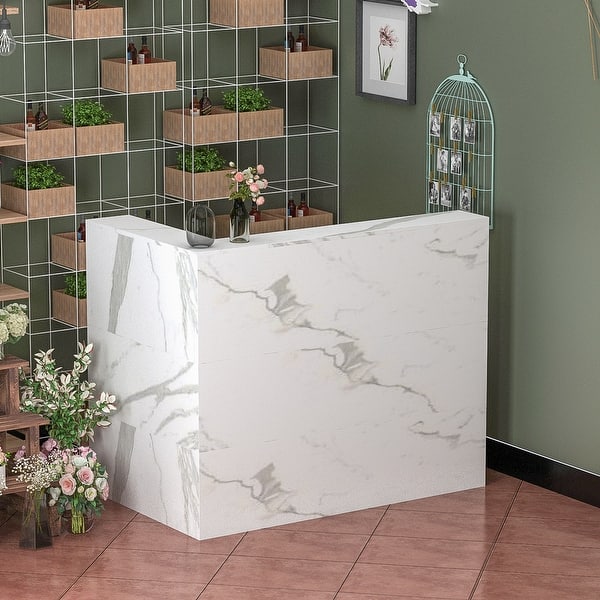 Working Reception Desk L Shaped Front Counter Reception Table Counter ...