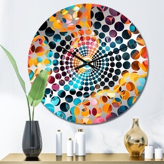 Designart "Multicolor Popart Playful Matrix" Multi Pop Art Clocks ...