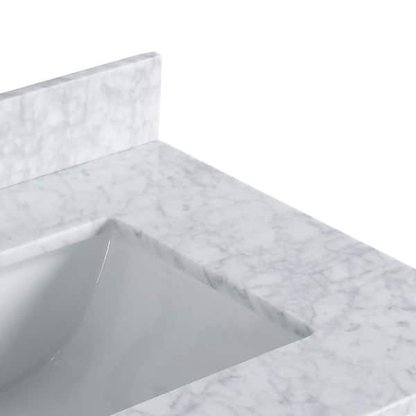 PROOX Carrara Marble Stone Vanity Top Backsplash Sidesplash in White ...