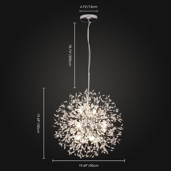 8/ 9-Light Modern Glam Sputnik Firework Pendant Sphere Starburst ...