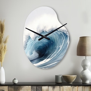 Designart - Ocean Wave Movement III - Modern Beach Large Wall Clock in ...
