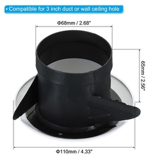3" Round Air Vent Ceiling Diffuser Grill Louver Soffit Vent w Screen ...
