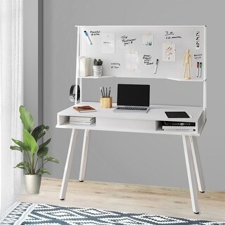 Topcraft Computer Desk with Dry Erase White Board, White - Bed Bath ...
