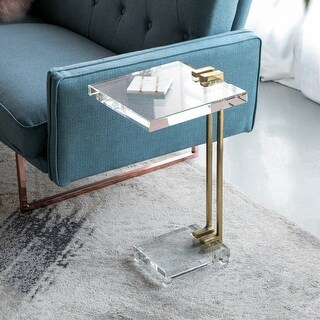 22" Crystal Side Table with Gold Metal Frame - Bed Bath & Beyond - 39015406