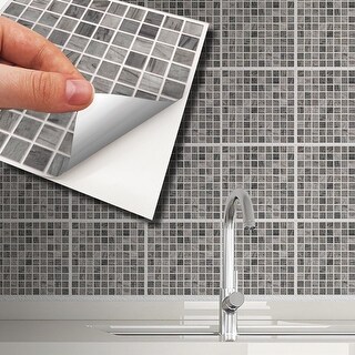 Picasso Grey Marble Mosaic Backsplash Tile Stickers - Bed Bath & Beyond ...