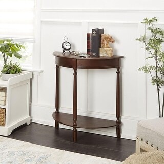 Simplify Half Round Accent Table, Walnut, 28.25w 11.8d 28.25h - Bed ...