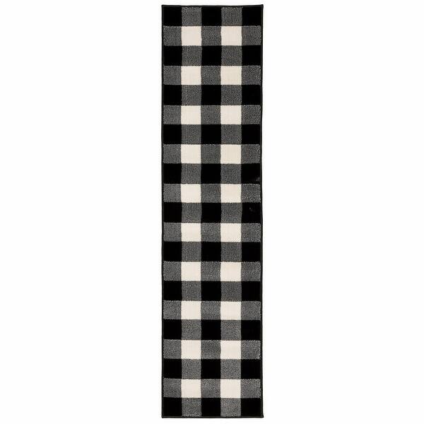4' x 6' Monochromatic Gingham Pattern Indoor Area Rug - 3'6" - Bed Bath ...