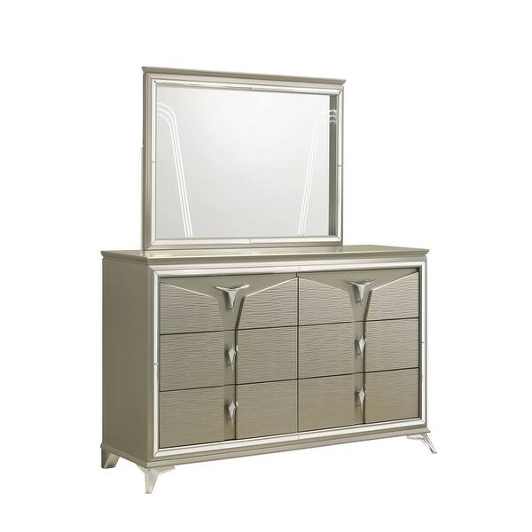 Samantha Modern Style Mirror Made with Wood & LED-Edge Frame - Samantha ...