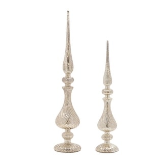 Swirled Glass Finial Decor (Set of 2) - Bed Bath & Beyond - 40833455