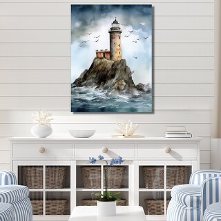 Designart "Ocean Watchtower IV" Coastal Metal Art Print - Bed Bath ...