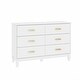 Timechee 6 Drawer 47.2''W Double Dresser Solid Wood Legs Lacquer Chest ...