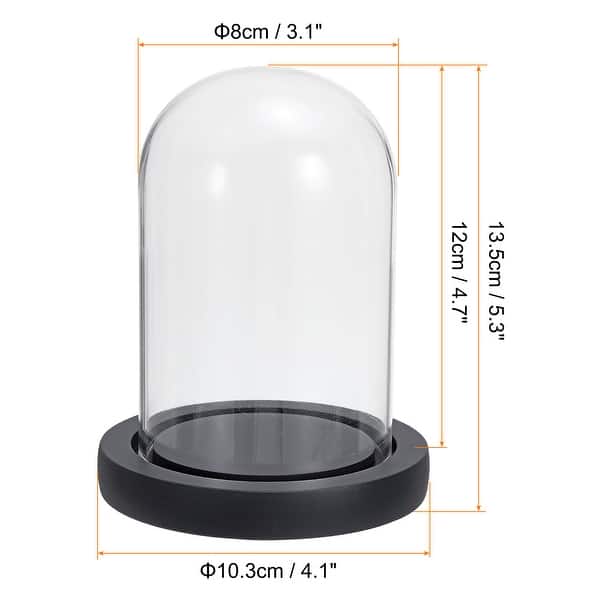 Clear Cloche Glass Dome Glass Bell Jar Display with Wooden Base - Bed ...