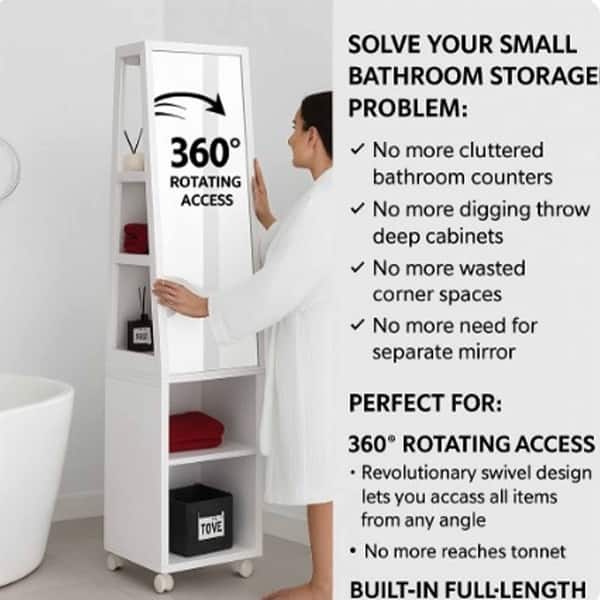 bathroom rotating shelf