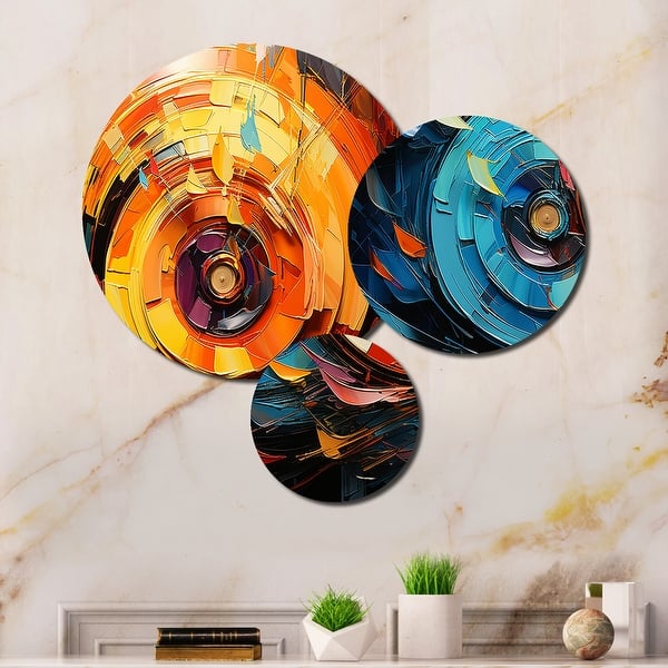 Designart "Popart Vinyl Record Reverie VI" Music Metal Art Print Set ...