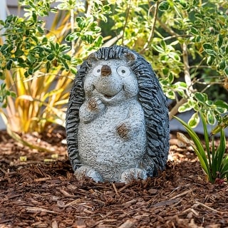 Alpine Corporation 15" Tall Outdoor Solar Powered Hedgehog Yard Statue ...