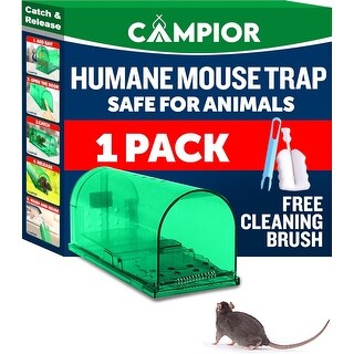 Humane Large Mouse Trap, No-Kill, Safe, Easy Clean, No-Touch, Green ...