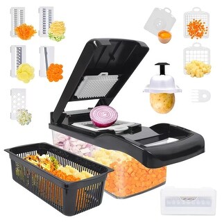 Vegetable Chopper,12-in-1 Multifunctional Veggie Chopper,Potato Onion ...