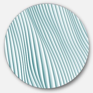 Designart 'Fractal Small Blue 3D Waves' Abstract Art Round Wall Art ...
