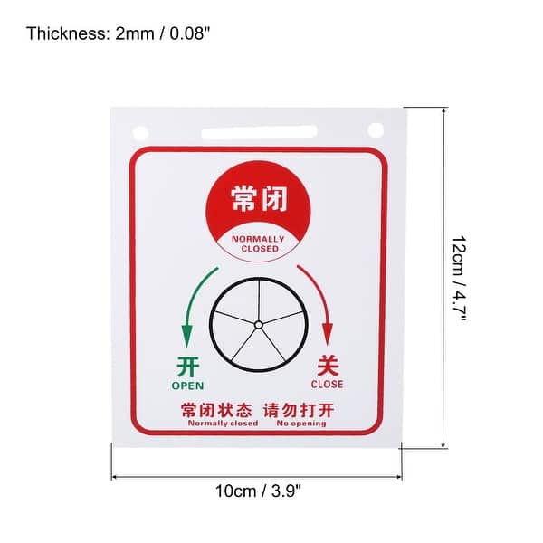 Valve Identifier Tag Gate Valve Status Normally Closed Label, Red on ...