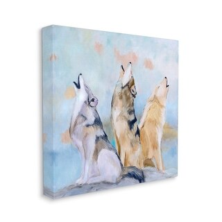 Stupell Spring Wolves Howling Vintage Nature Scene Canvas Wall Art ...