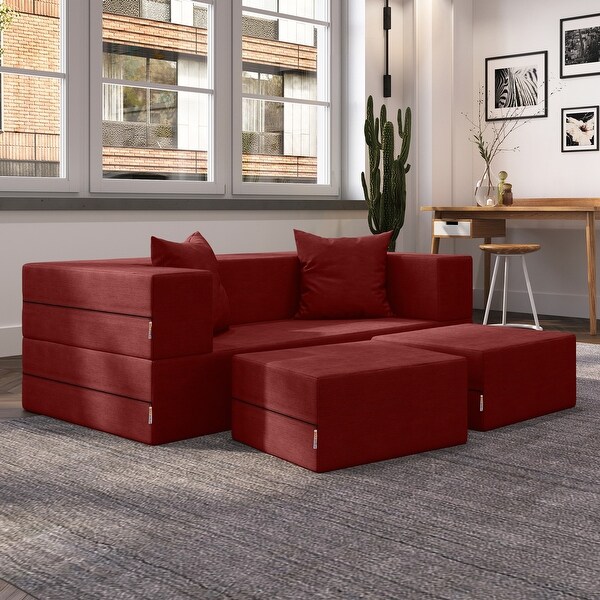 Pull out sofa sleeper loveseat inflatable bed queen size air mattress red store