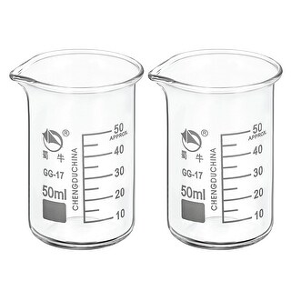 2pcs 50ml Tall Form Glass Beaker 3.3 Borosilicate Lab Measuring Cups - Clear - Bed Bath & Beyond ...