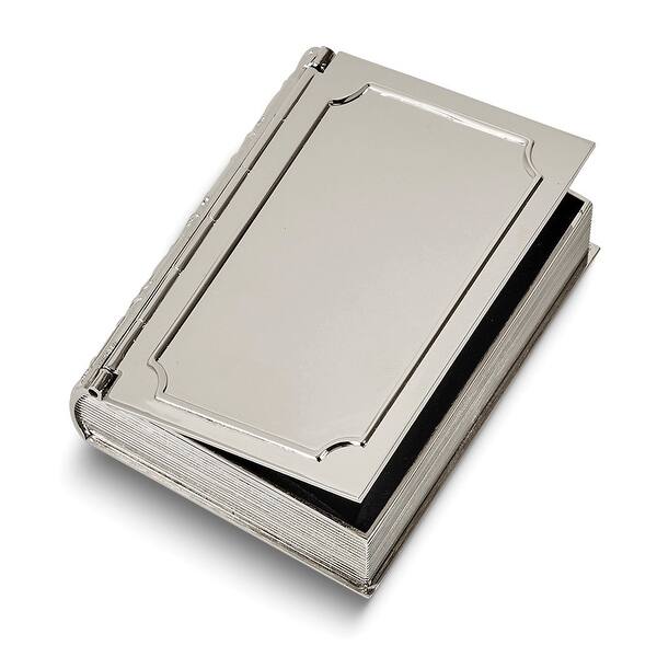 Curata Nickel-Plated Plain Cover Hinged Book Box with Lining - Bed Bath ...