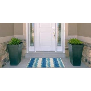 Indoor/Outdoor Water Resistant Navarre Ivory & Brown Washable Area Rug ...