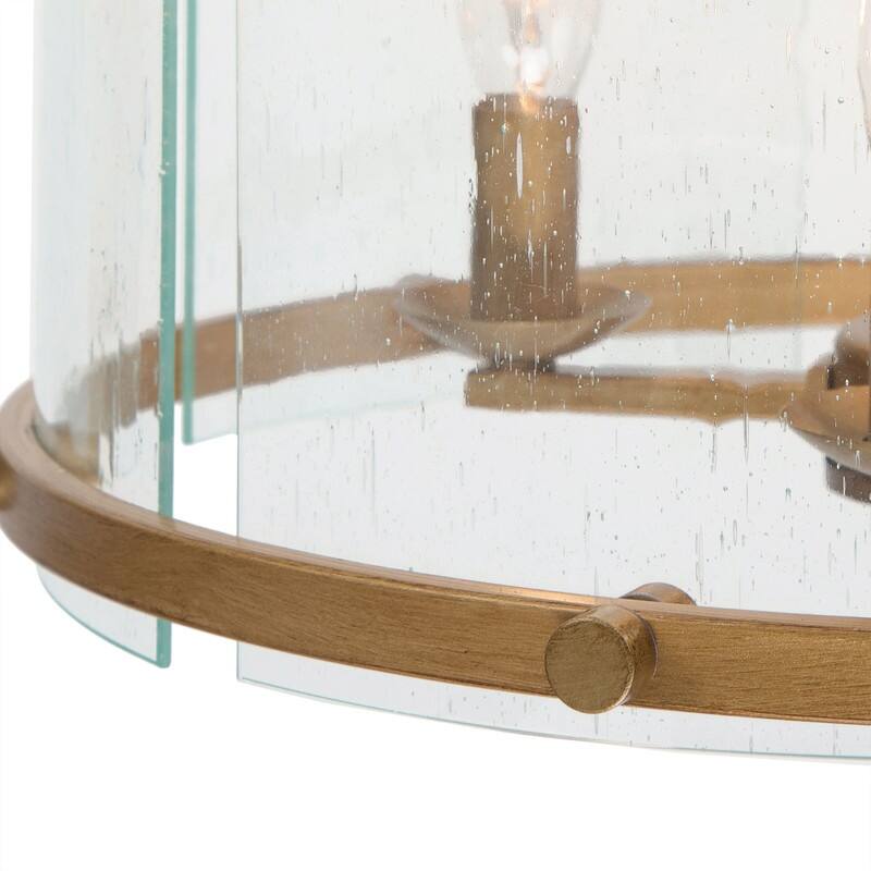 Mid-century Modern 4-light Drum Chandelier Seeded Glass Shade Ceiling ...