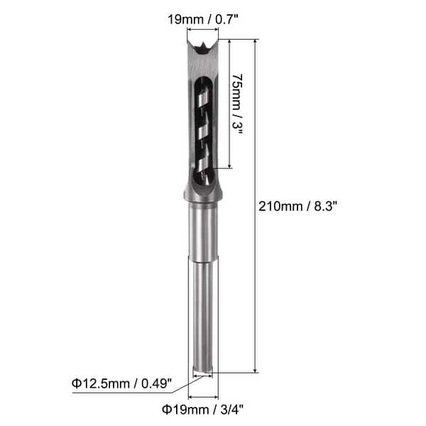 Square Hole Drill Bit for Wood 3/4" Hollow Chisel Mortiser Auger Cutter ...