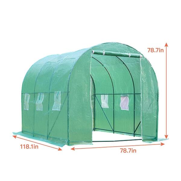 Walk-in GreenHouse L10'xW7'xH7'Plastic Mini Greenhouse Kit Indoor ...