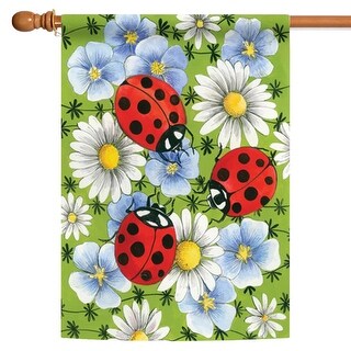 Flowers and Ladybugs Outdoor House Flag 40" x 28" - Bed Bath & Beyond ...