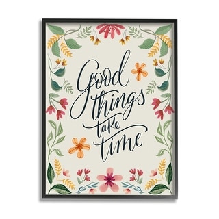 Stupell Good Things Take Time Phrase Framed Giclee Art Design by ...