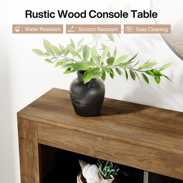rustic wood sofa table