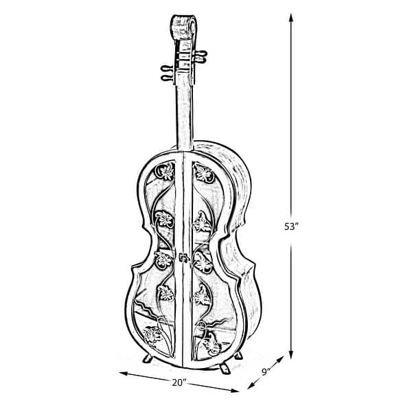 Tall Violin Shaped Cabinet With 2 Shelf and Acrylic Clear Double Door ...