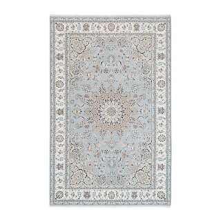 Shahbanu Rugs Nain with Medallion and Flower Design 250 KPSI Wool and ...