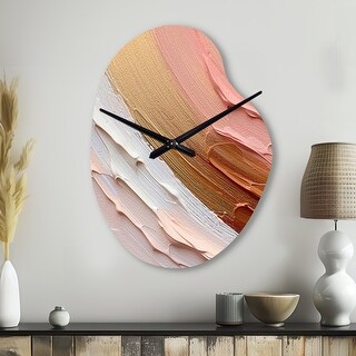 Peach and Gold Spiral Radiance - Abstract Spirals Large Wall Clocks ...