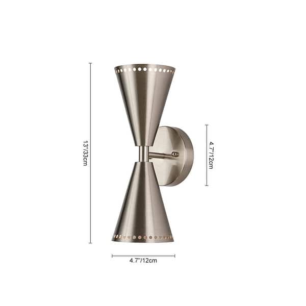 2-Light Mid-century Dual Cone Hourglass Up Down Wall Sconce - Bed Bath ...