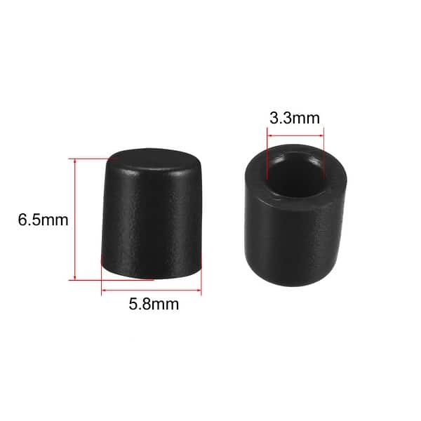 20Pcs 3.3mm Hole Dia Tactile Switch Caps Cover Keycaps Black for 6x6 ...