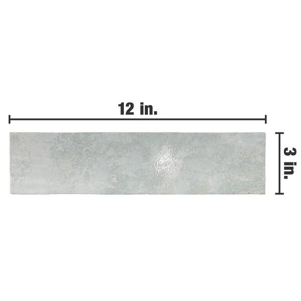 Merola Tile Biarritz Green 3" x 12" Ceramic Wall Tile - Bed Bath ...
