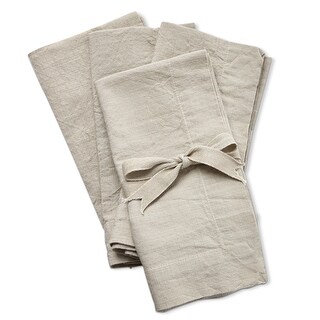 Threads Slub Sand Cotton Napkin Set Of 4, 2.0" Hem - 20 x 20 - Bed Bath ...
