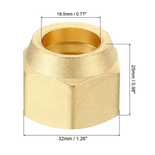 4pcs Thread Brass Flare Cap 45 Degree Flared Tube Fitting Nut Matte ...