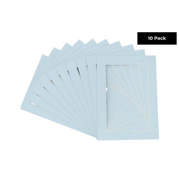Pack of TEN 15x30 Mats Bevel Cut for 10x24 Photos - Acid Free Baby Blue ...