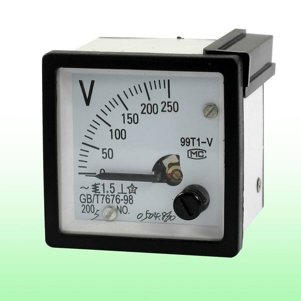 AC 0-250V Fine Tuning Dial Panel Analog Voltage Meter Voltmeter White ...
