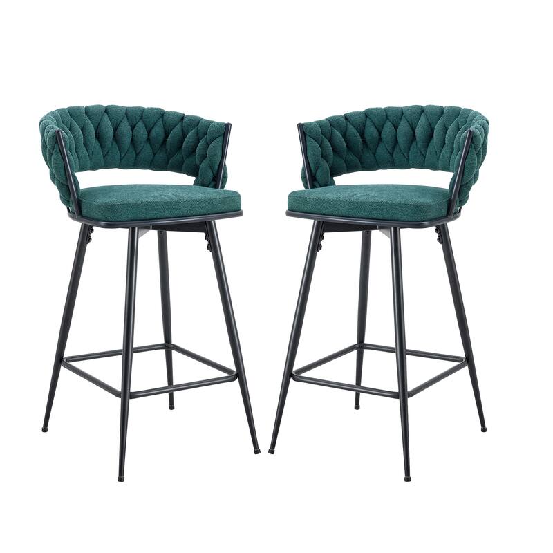 Retro Bar Stools, Swivel Rotating Stools(Set of 2) - Overstock - 43096371