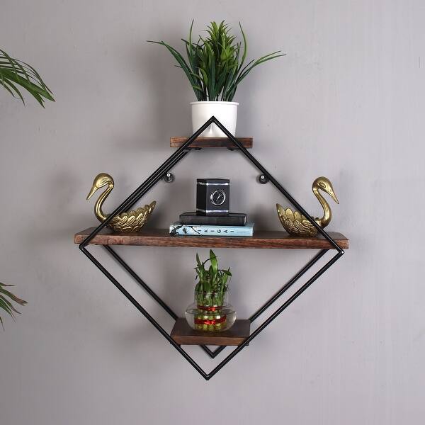 Geo 3-Tier Diamond Wall Shelf - Bed Bath & Beyond - 36080971