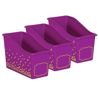 Teacher Created Resources Purple Confetti Plastic Book Bin, Pack of 3 ...