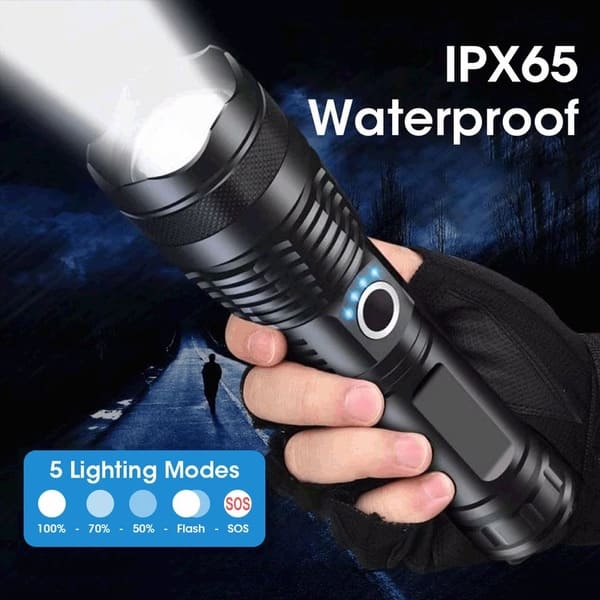 90000 High Lumens Rechargeable LED Flashlight - Bed Bath & Beyond ...